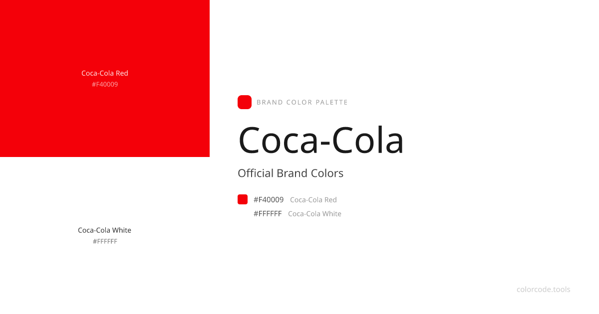 Coca-Cola Brand Colors — Official Hex Codes, RGB & Pantone | colorcode ...