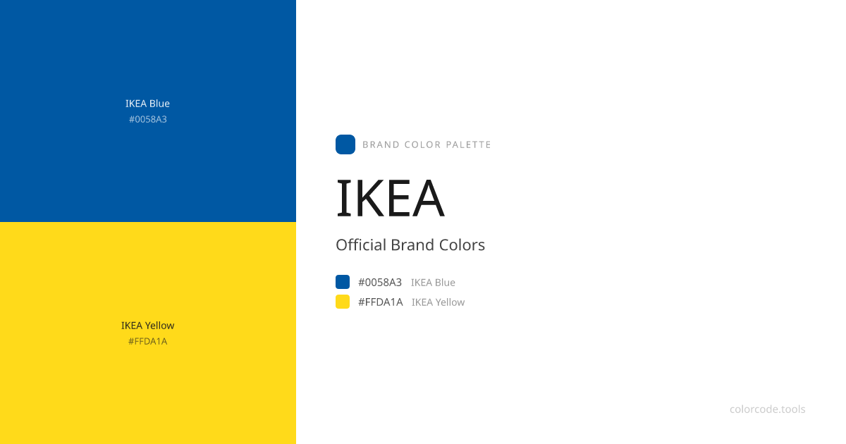 IKEA Brand Colors — Official Hex Codes, RGB & Pantone | colorcode.tools