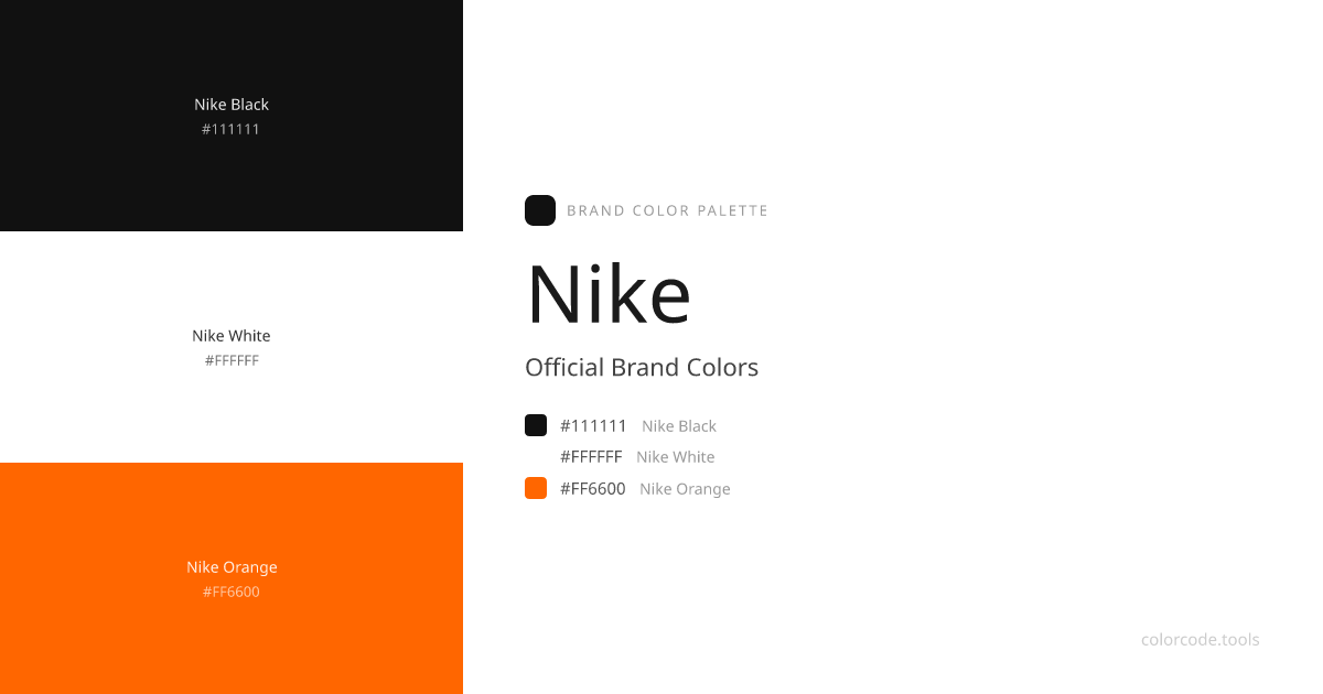 Nike Brand Colors — Official Hex Codes, RGB & Pantone | colorcode.tools
